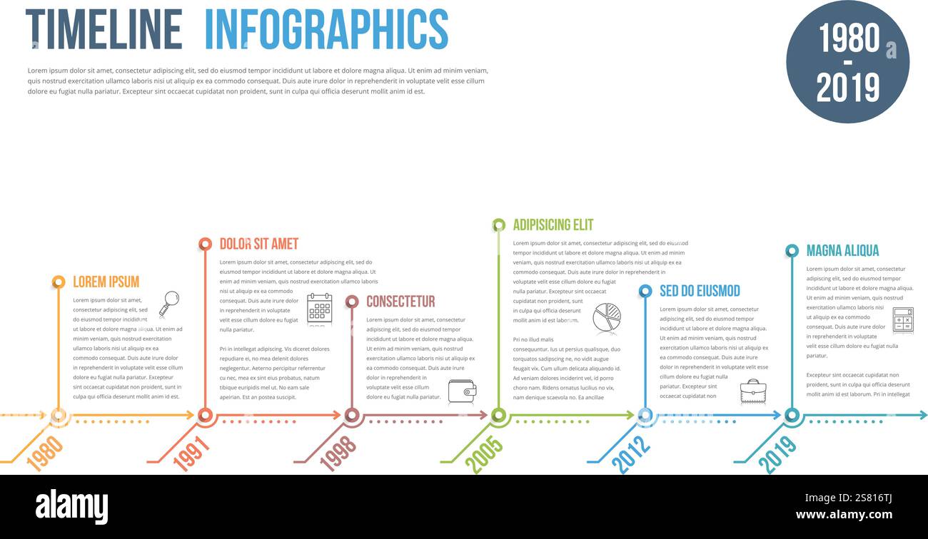 Horizontal timeline infographics template, workflow or process diagram ...