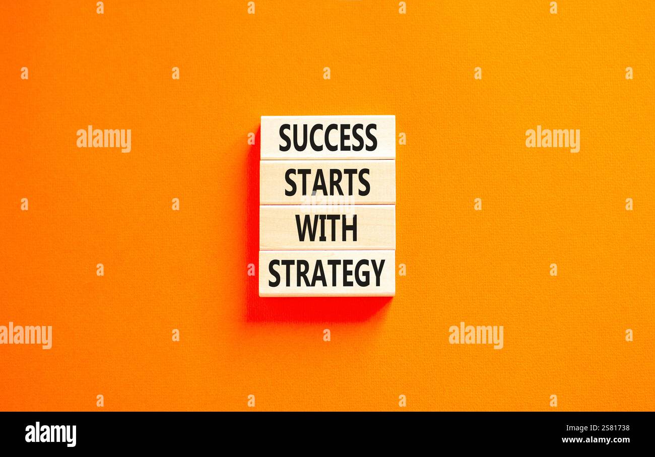 Success starts with strategy symbol. Concept words Success starts with ...