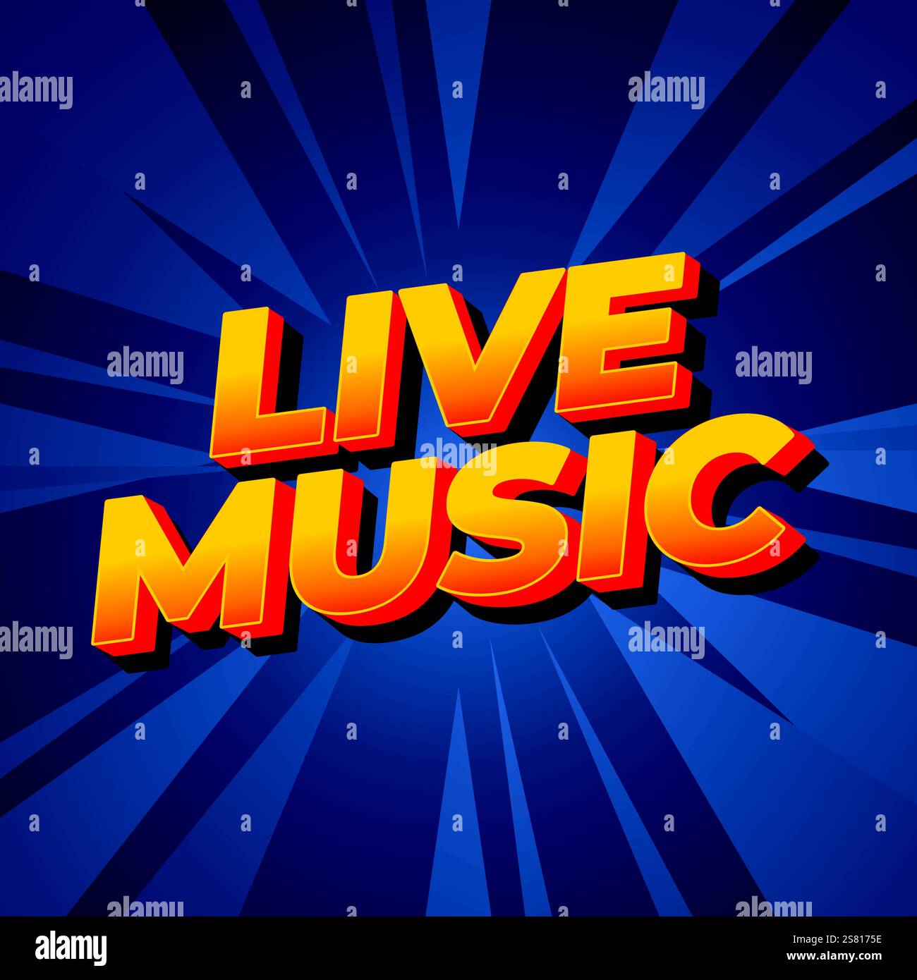 Live music. Text effect design in 3D style for social media marketing ...