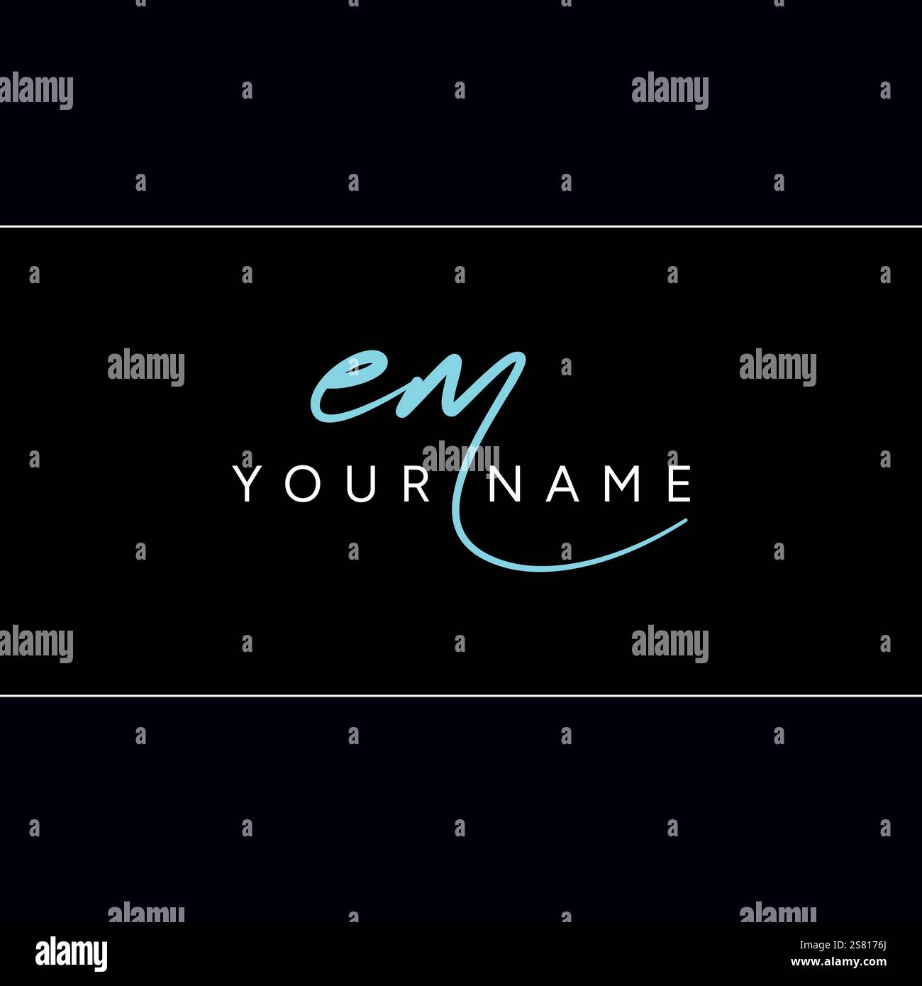 EM Simple Signature Logo - Handwritten Vector Template for E and M Logo ...