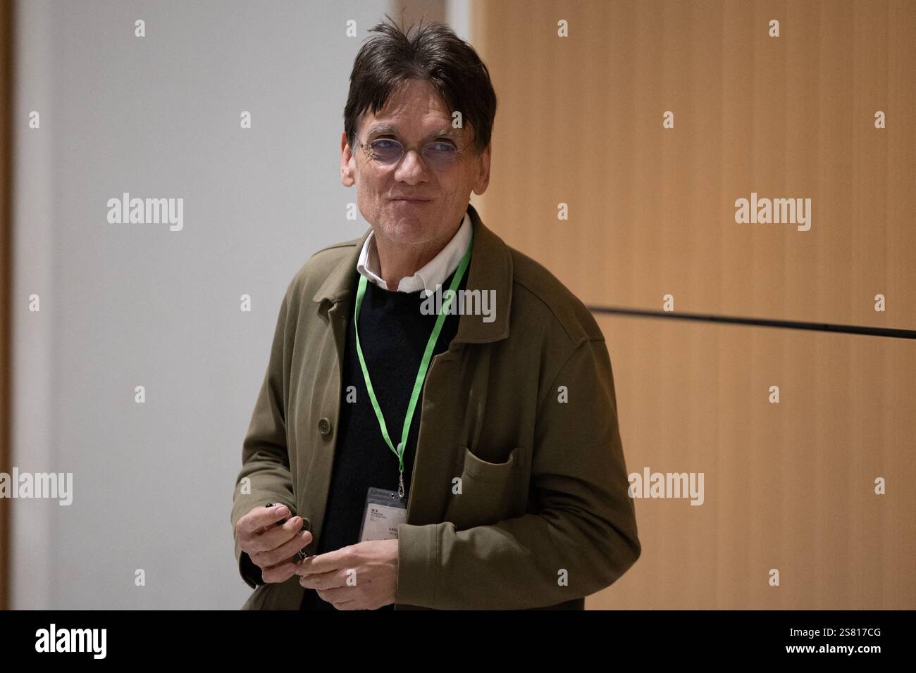 Mediapart journalist Karl Laske during a break during Sarkozy trial ...