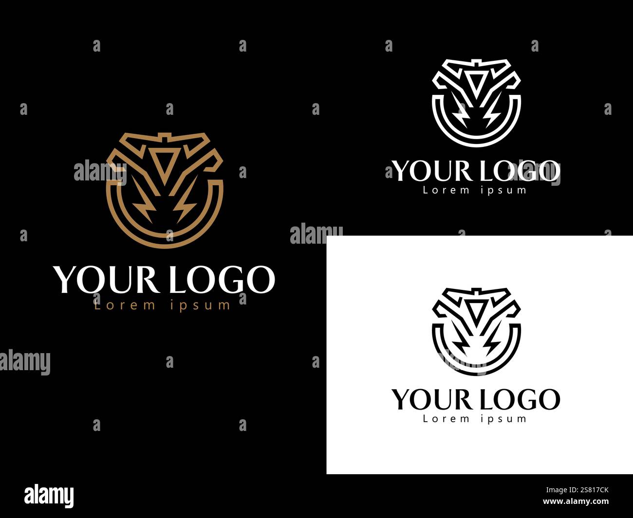 Reflecting strength and energy logo with a bold and modern touch Stock ...