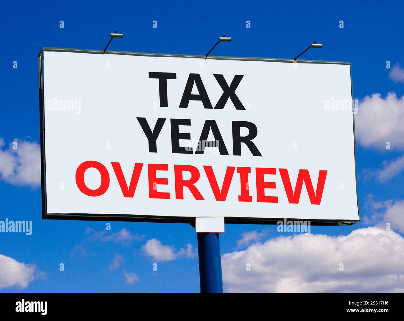 Tax year overview symbol. Concept words Tax year overview on beautiful ...