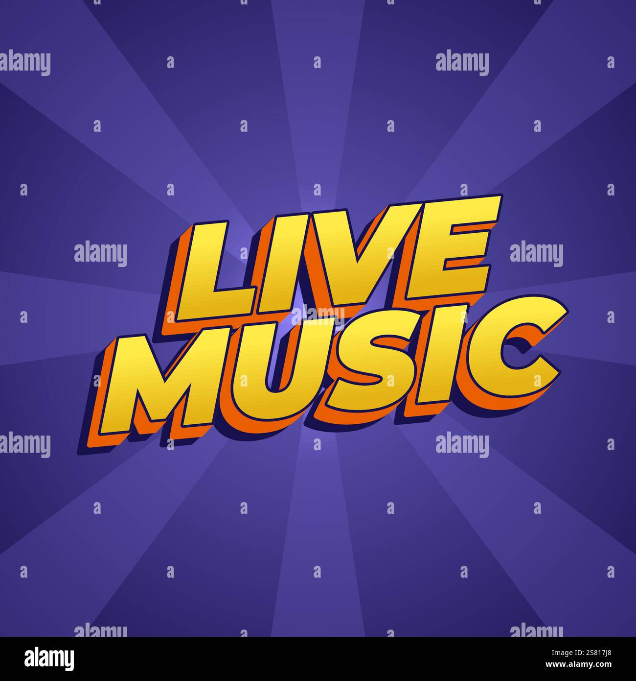 Live music. Text effect design in 3D style for social media marketing ...