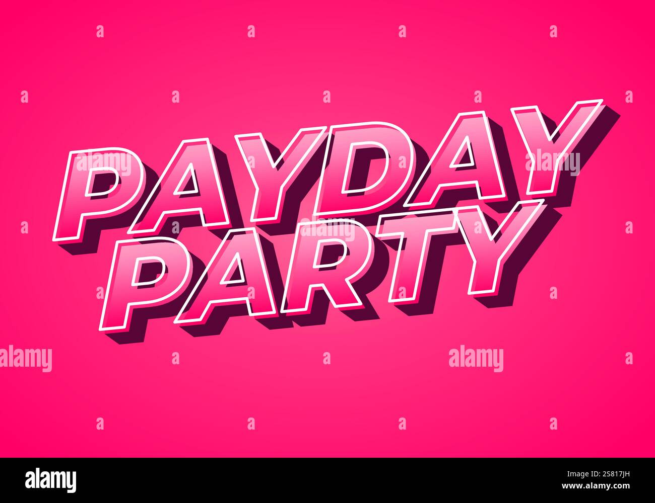 Payday party. Text effect design for social media ads in 3D style Stock ...