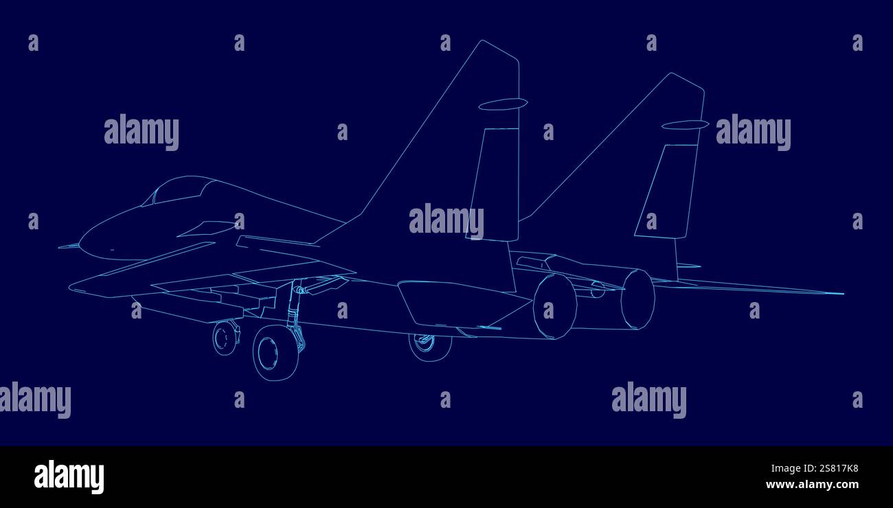 Blue jet is shown in a blue image. The jet is a fighter jet and is ...