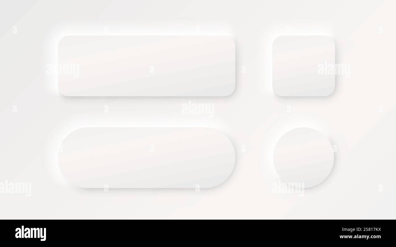 Frame button, white color set, minimal label message. Vector Stock ...