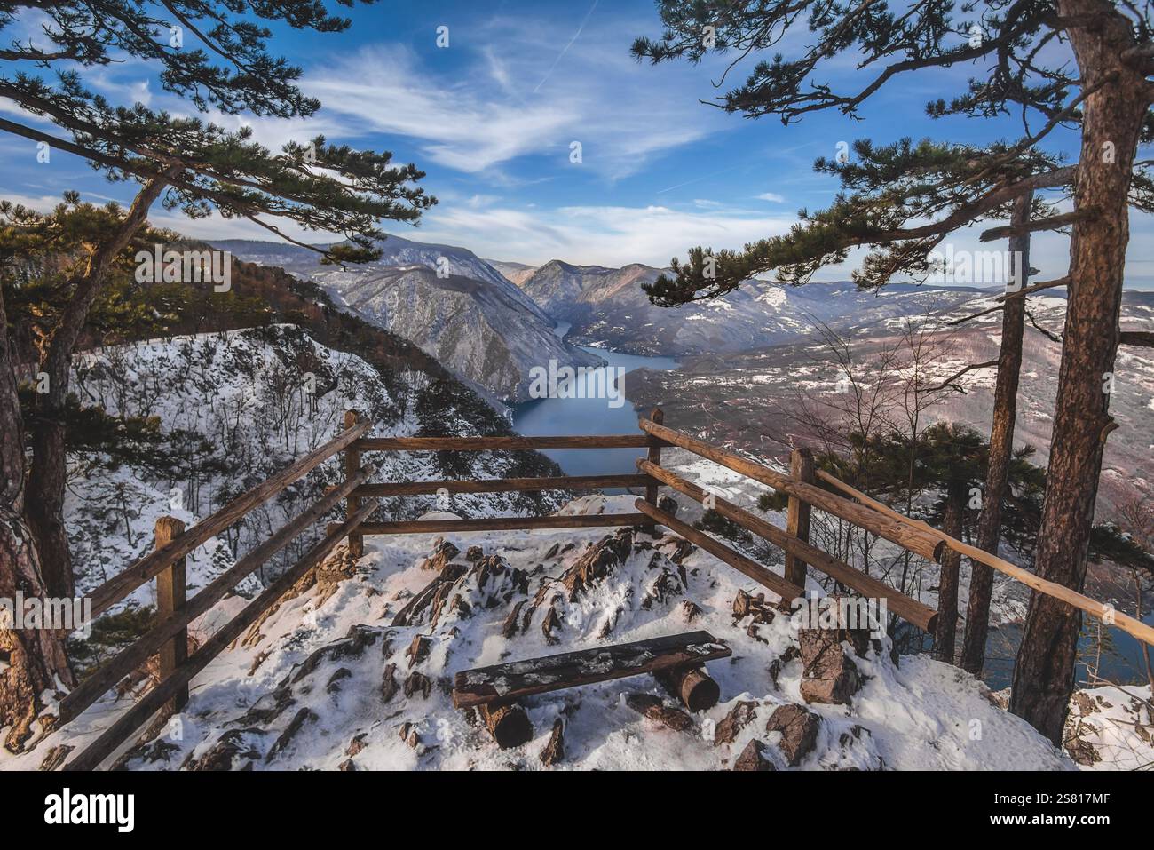 Banjska Stena Observation Point in Winter Snow Stock Photo - Alamy