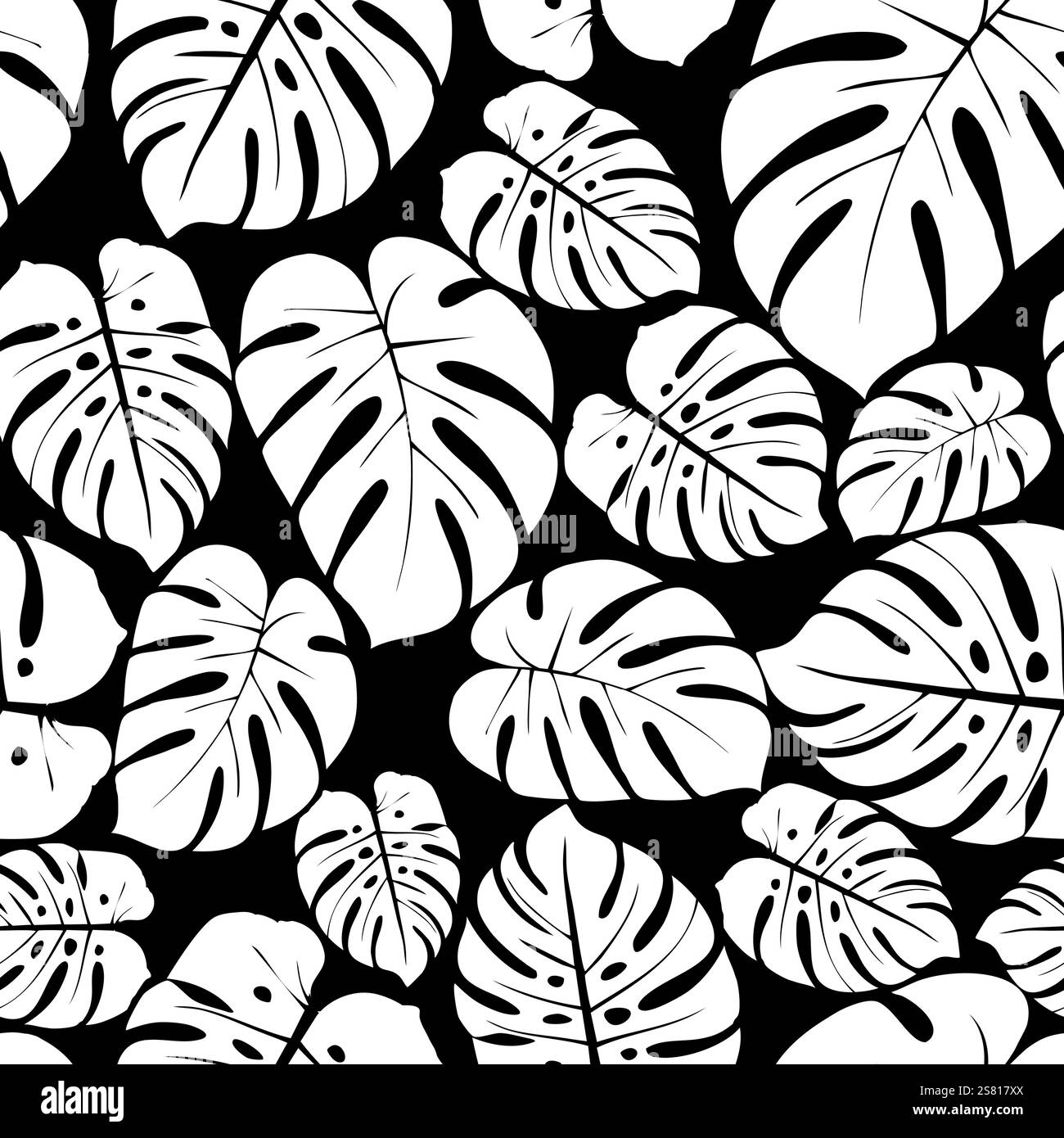 Delicious monster leaf pattern. Monstera tropical jungle seamless ...
