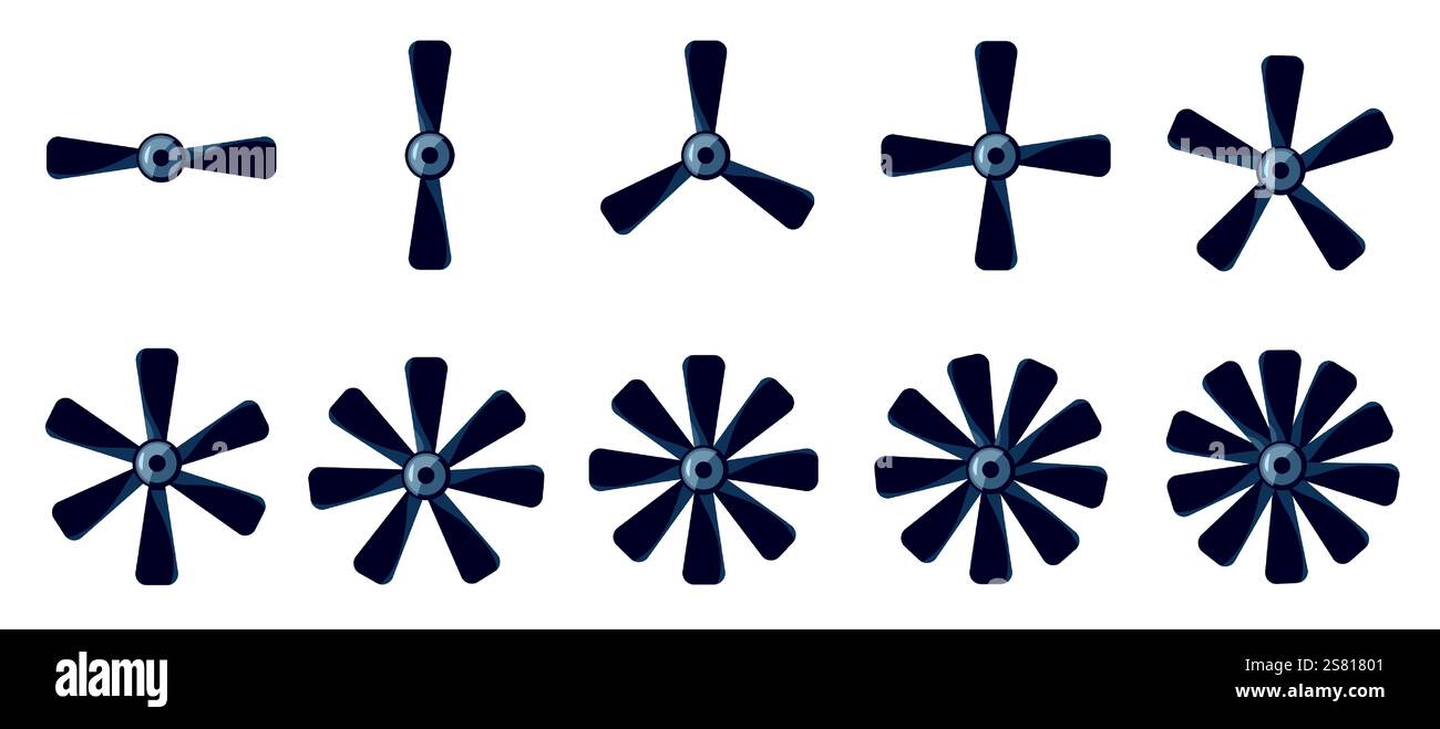 Plane propeller. Aircraft engine rotor blades, mechanical machine ...