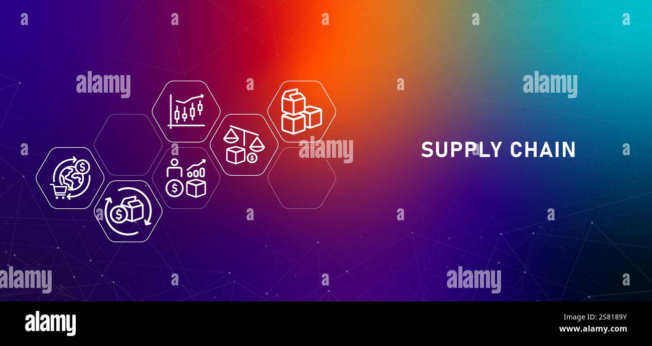 Supply chain gradient header shipping industry distribution business ...