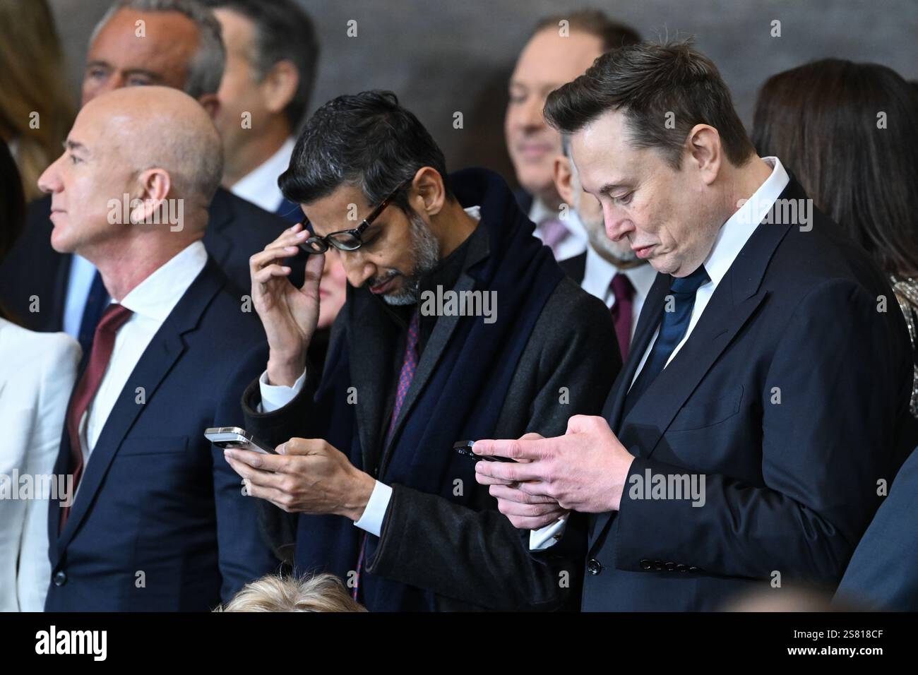 Washington, Dc, USA. 20th Jan, 2025. (L-R) Amazon founder Jeff Bezos ...