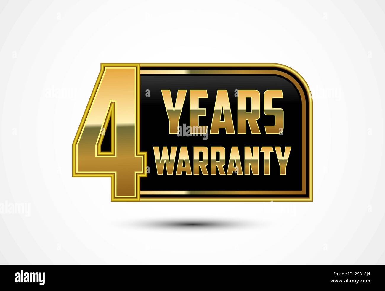 Luxury 4 years warranty label, badge, icon with gold and black color Stock Vector Image & Art ...
