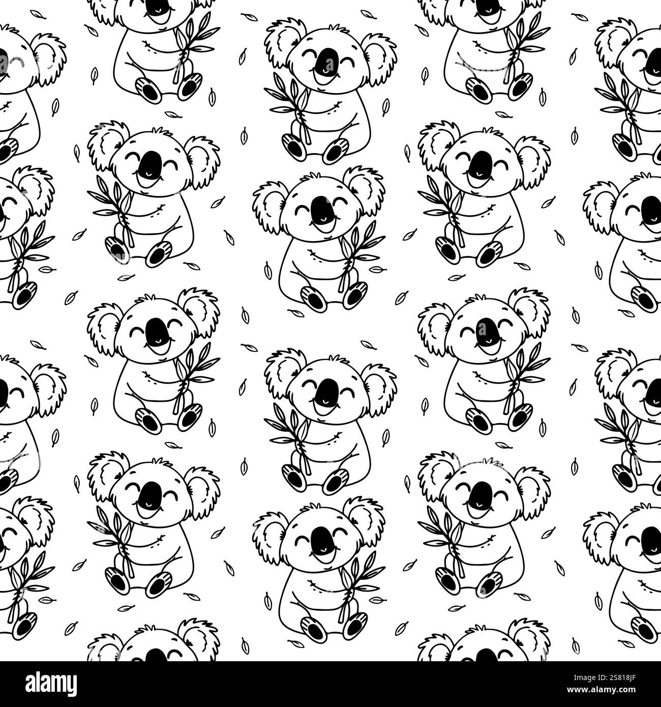Seamless pattern cute koala Cut Out Stock Images & Pictures - Alamy