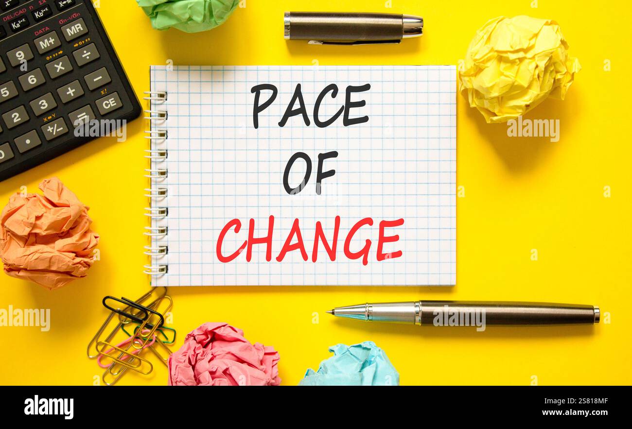 Pace of change symbol. Concept words Pace of change on beautiful white ...