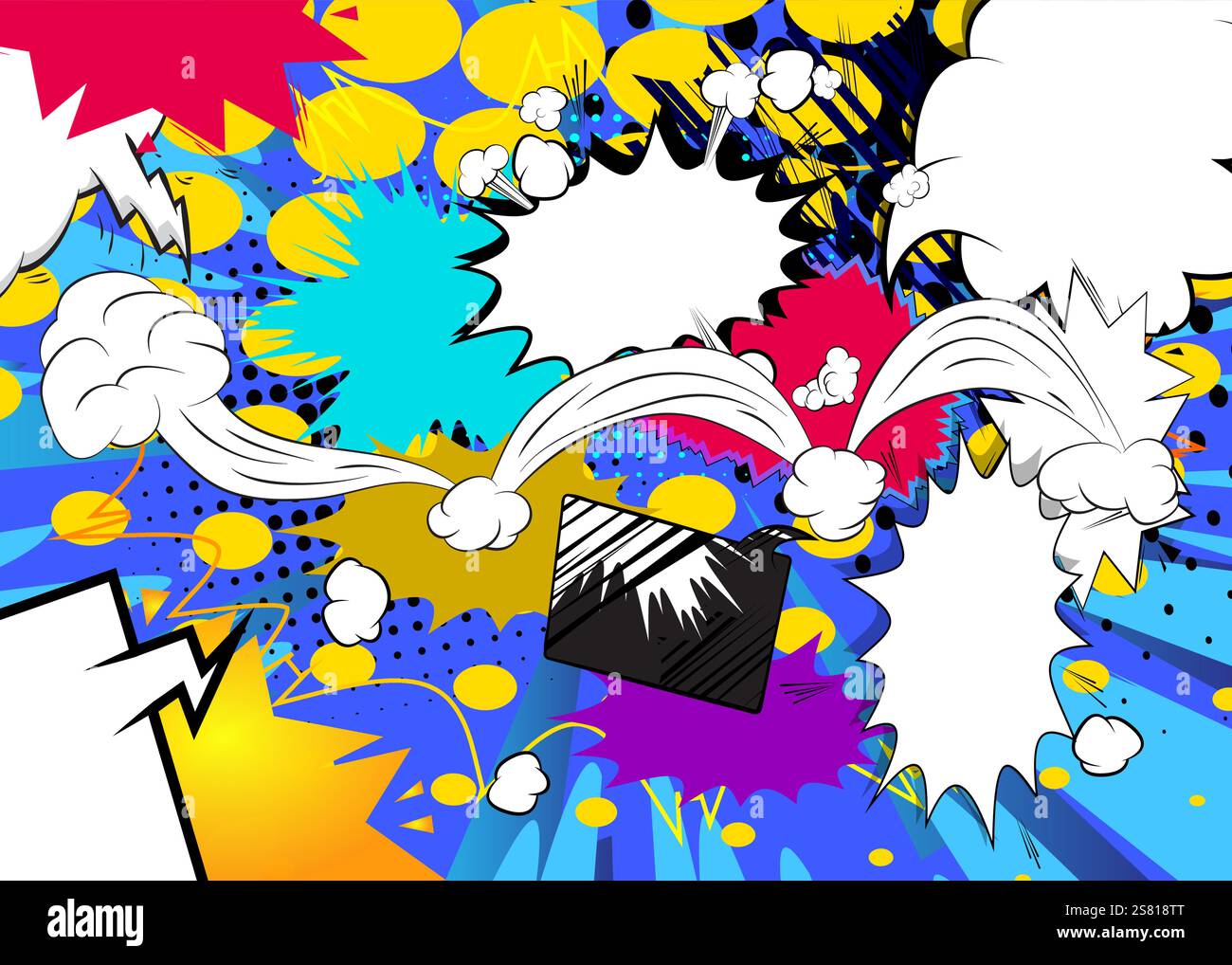 Cartoon Background, comic book burst poster. Retro vector comics pop ...