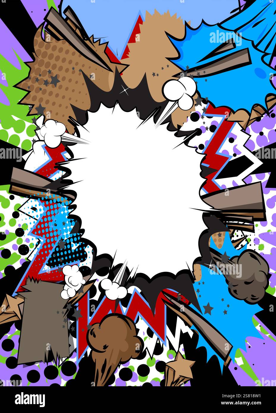 Cartoon Background, comic book burst poster. Retro vector comics pop ...