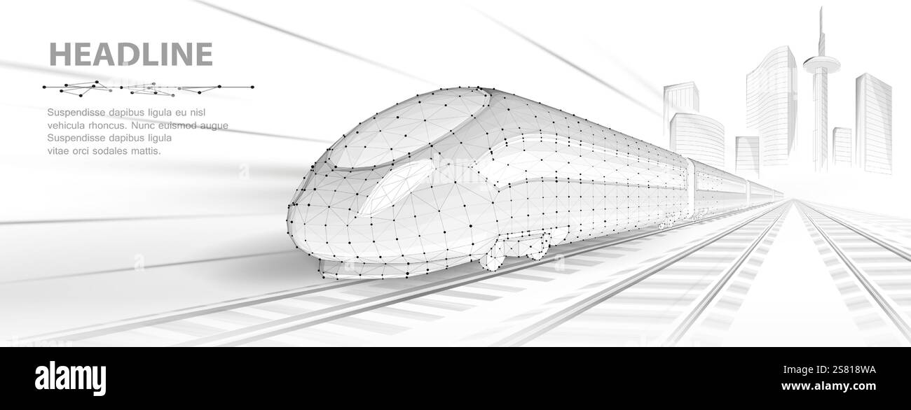 Fast express passenger train on high speed intercity railway moving ...