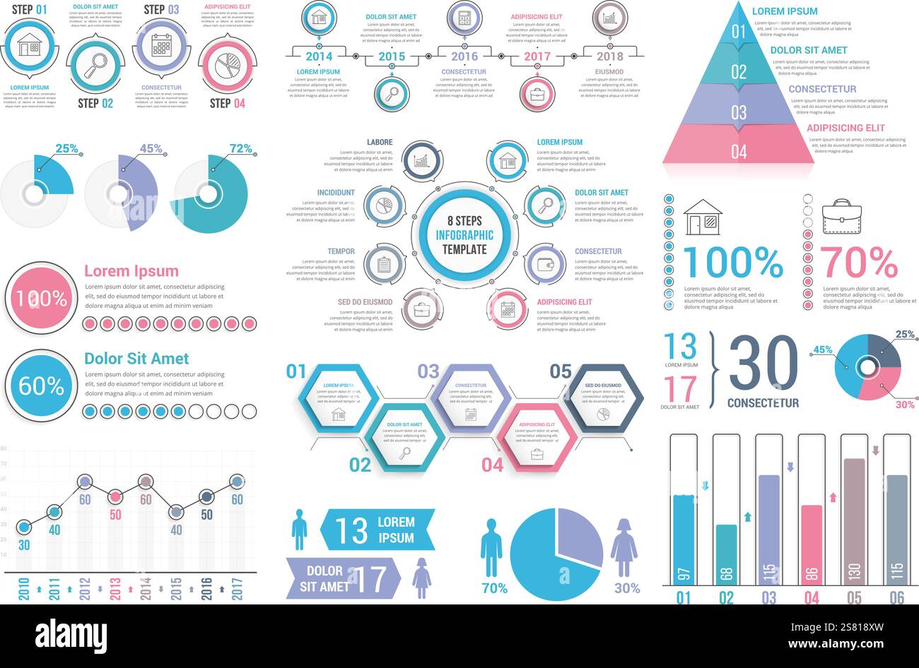 Infographic elements for business and presentations - percents ...
