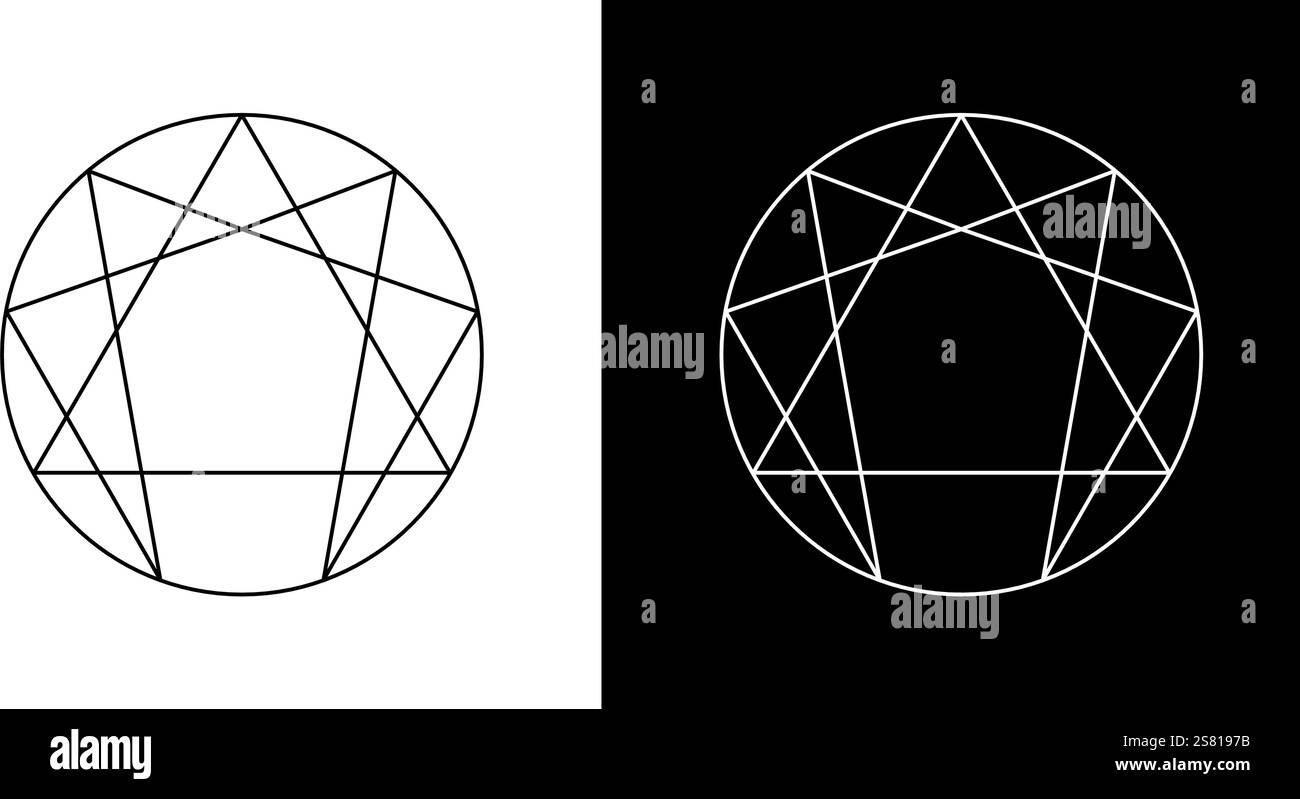 Enneagram sign Enneagram sign. Personality Vector Design Template Stock ...