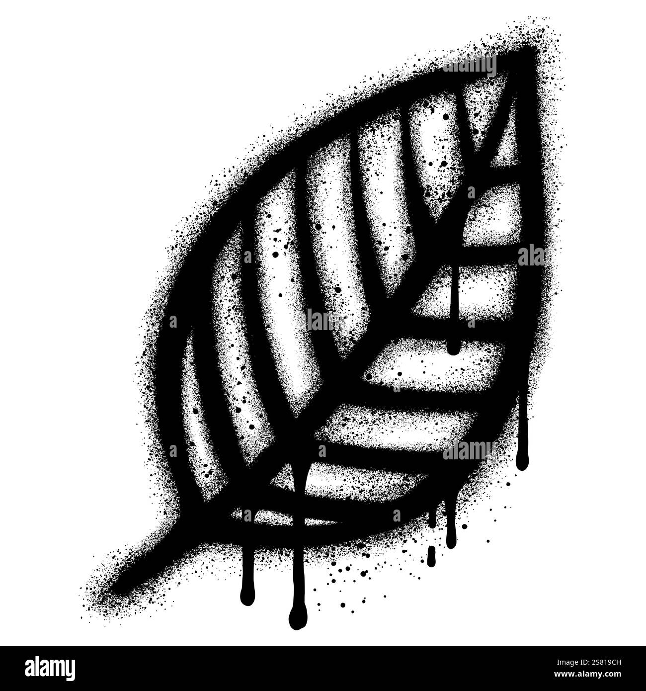 Spray Painted Graffiti leaves Sprayed isolated with a white background ...