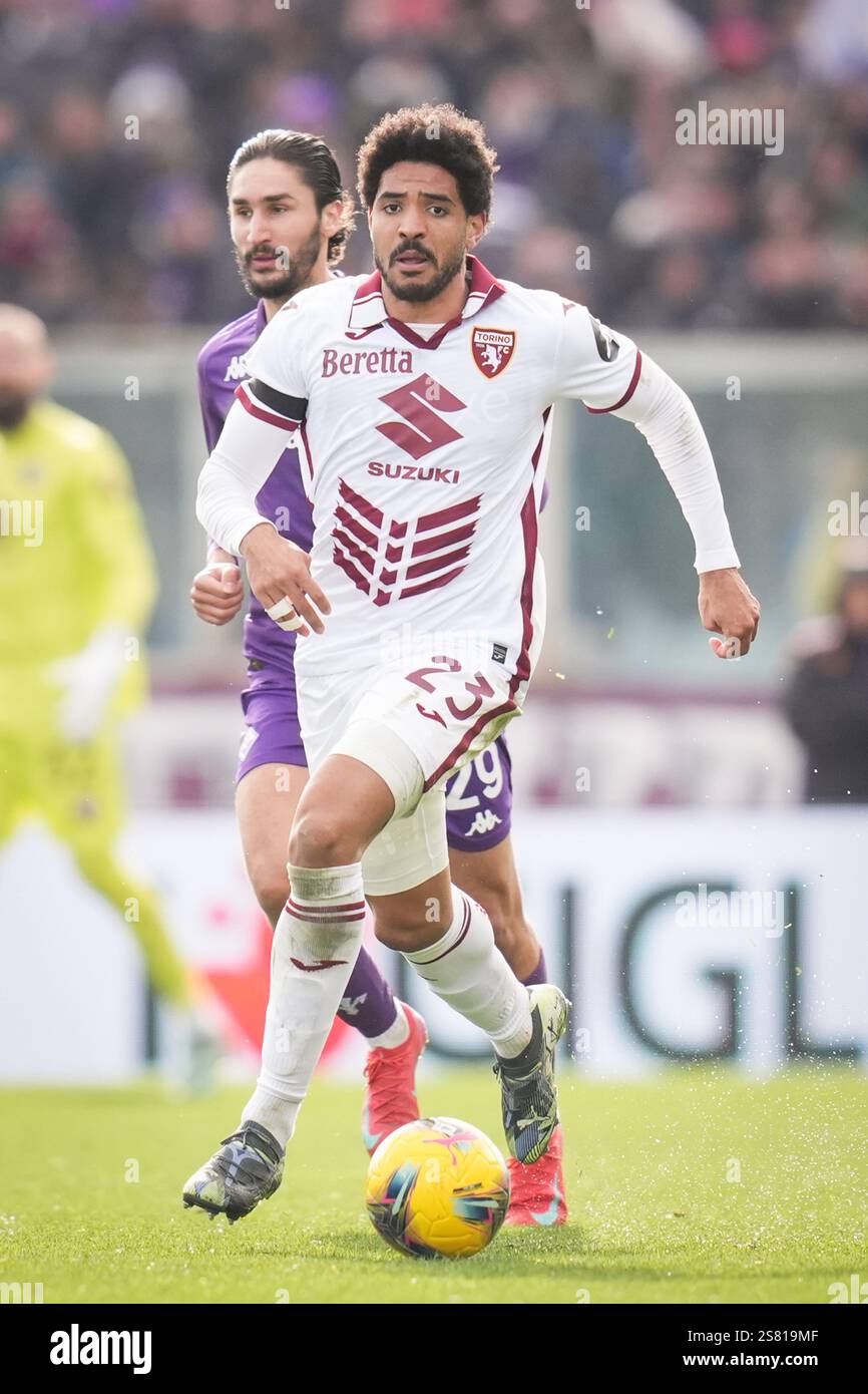 Firenze, Italia. 19th Jan, 2025. Torino's Saul Coco in action during ...
