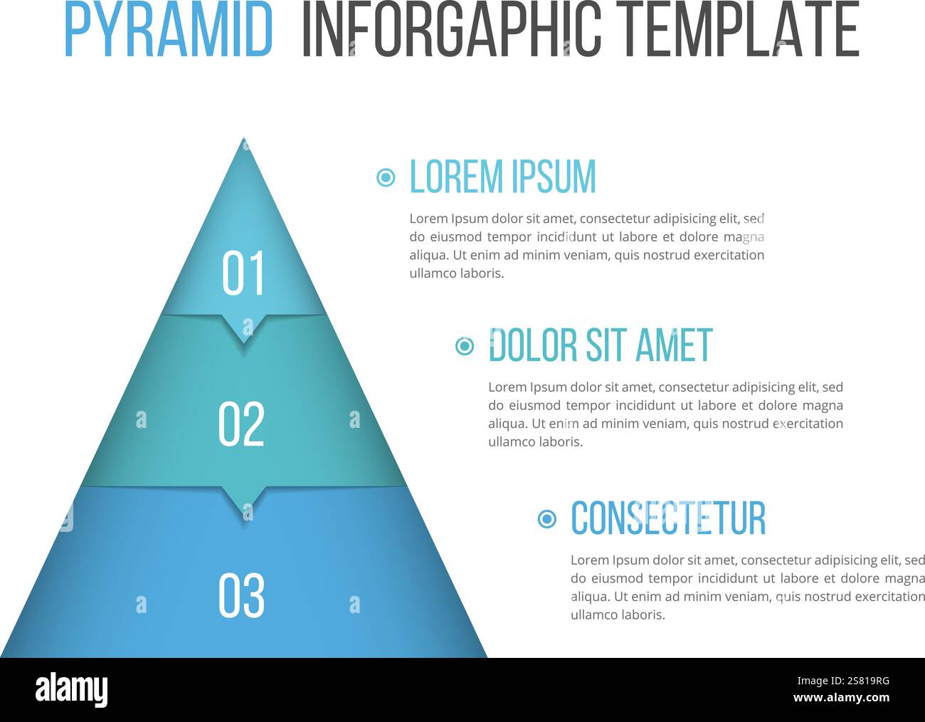 Pyramid infographic template with three elements, vector eps10 illustration Stock Vector Image ...