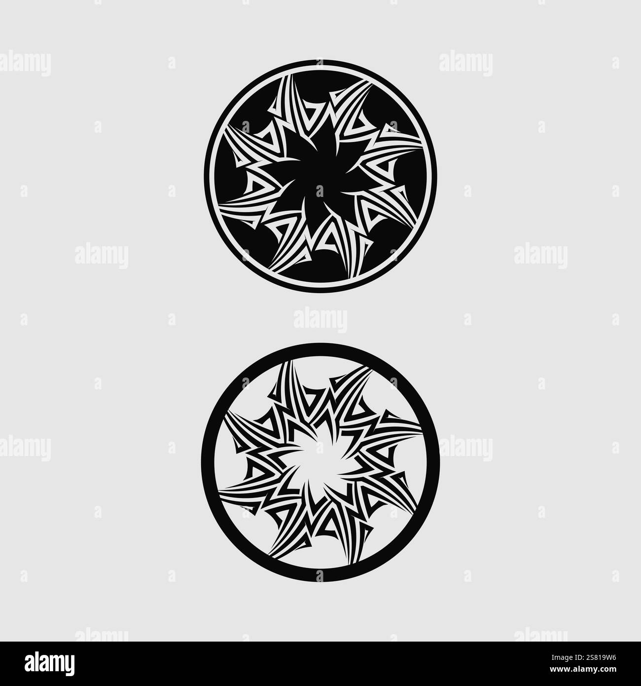 black tribal vector logo design icon and sign tribal Stock Vector Image ...
