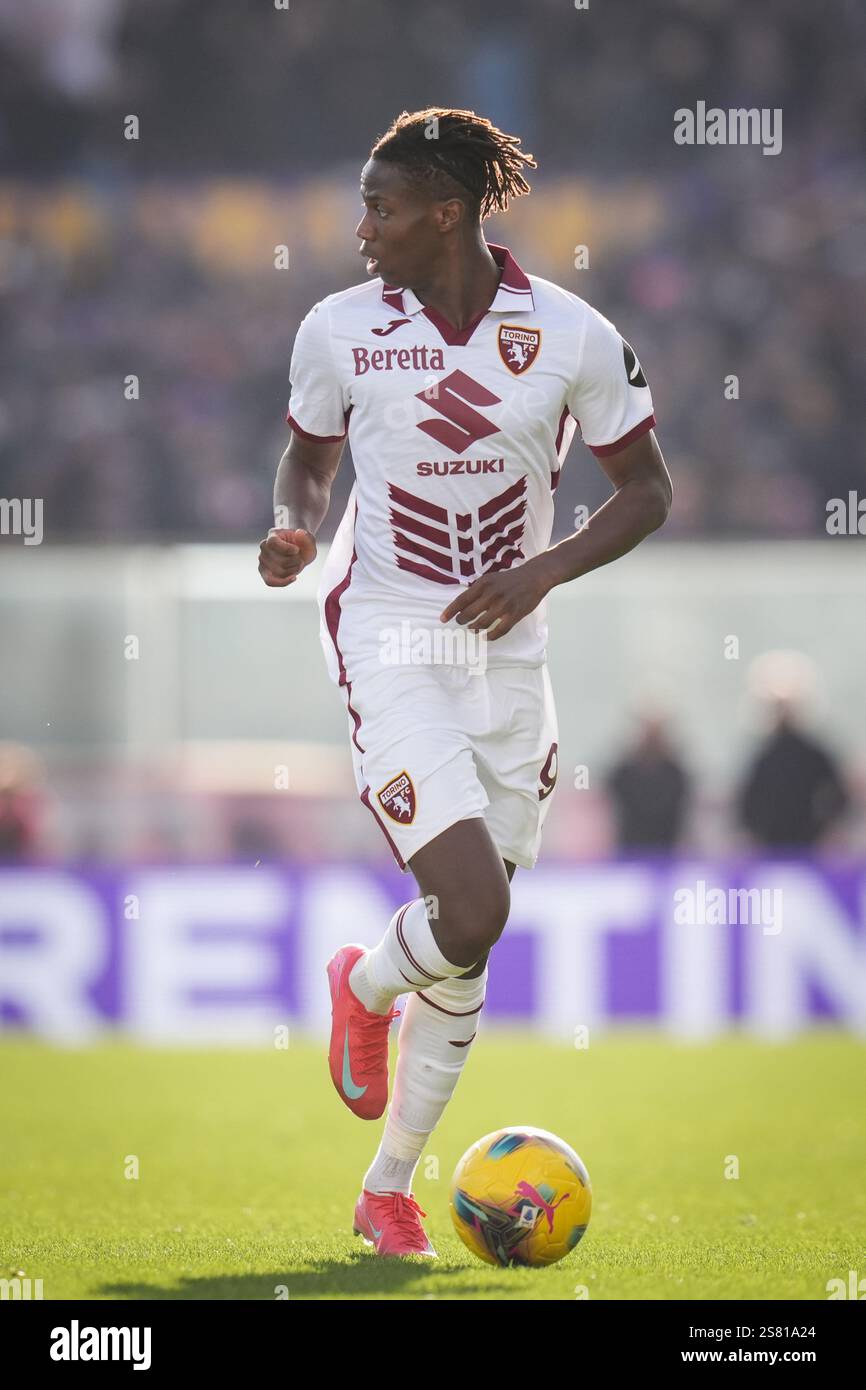 Firenze, Italia. 19th Jan, 2025. Torino's Alieu Njie in action during ...