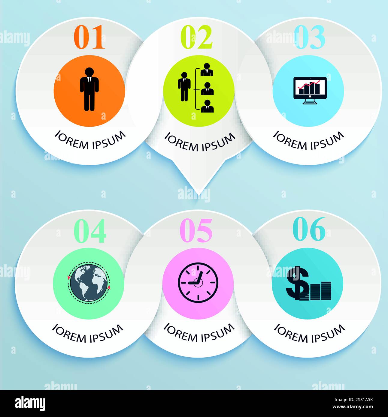 Abstract paper infographics. Turn based spiral with icons Stock Vector ...