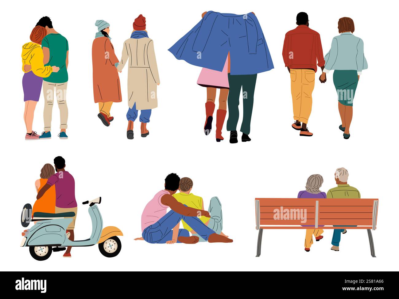 Rear view fashion model in Stock Vector Images - Alamy