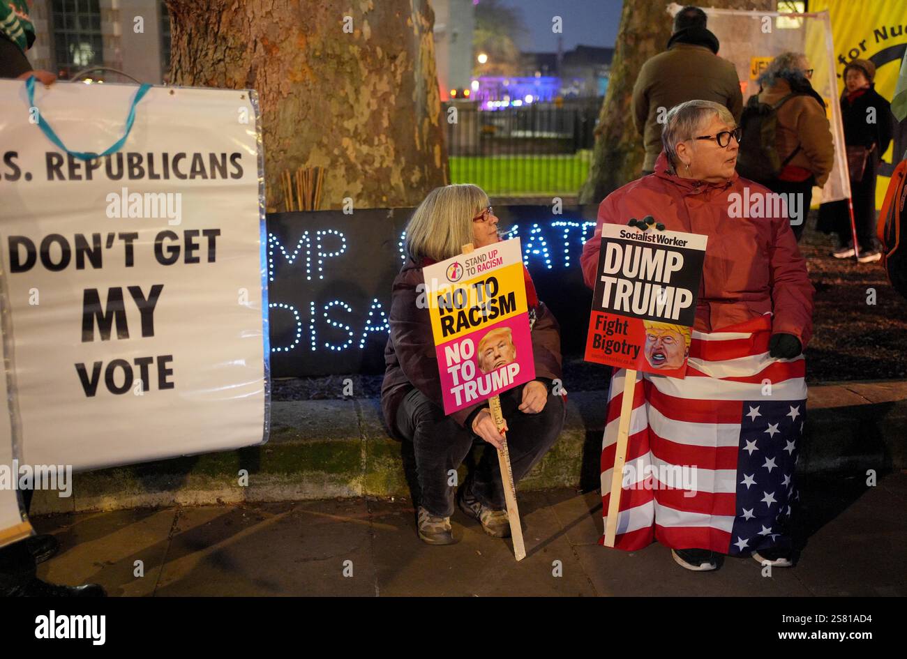 People take part in a protest organised by Stand Up to Racism on ...