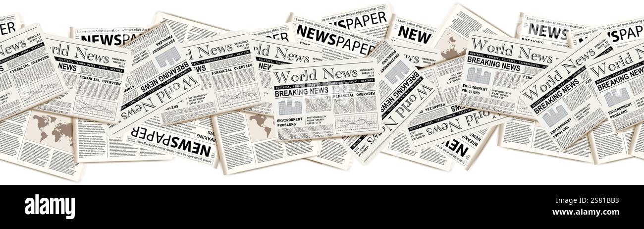 Pile of newspapers on white background. Stack of newspapers. Paper ...