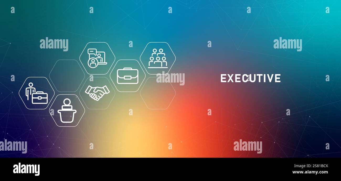 Executive Top Level Management C Level Member Gradient Header Business Hierarchy Company