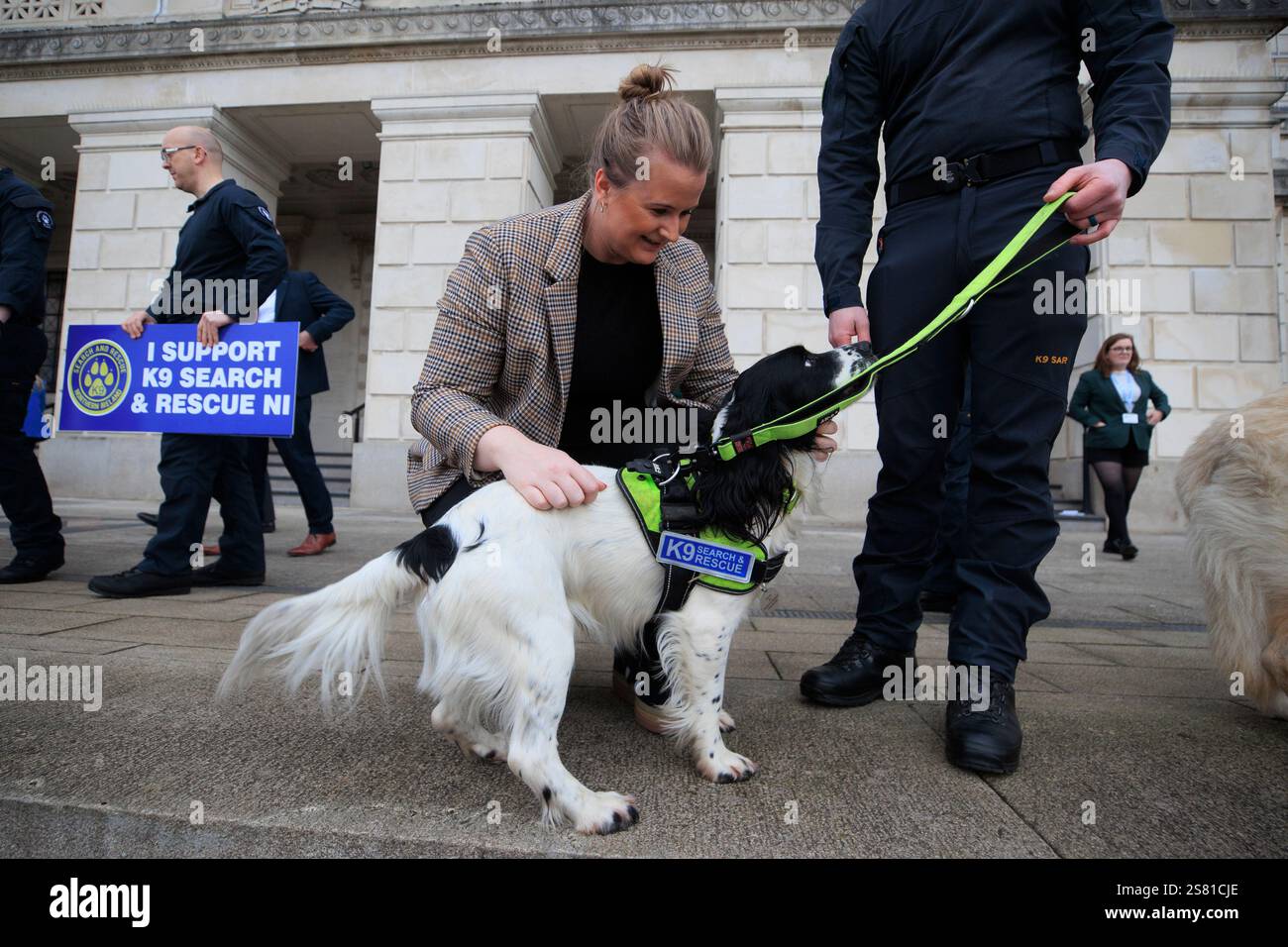Junior Minister Aisling Reilly meeting Rocko, part of the K9 Search and ...