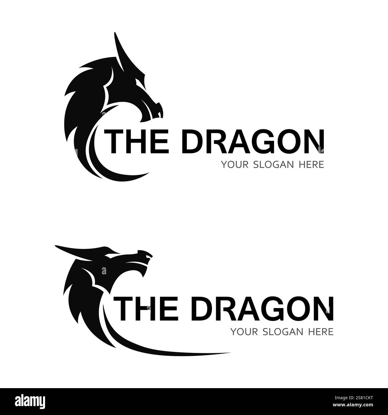 Dragon and snake head vector icon illustration design logo template Stock Vector Image & Art - Alamy