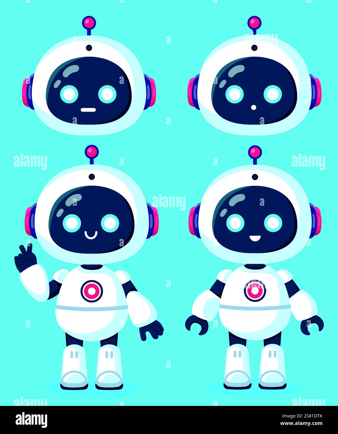 Cute robot. Vector flat illustration Stock Vector Image & Art - Alamy