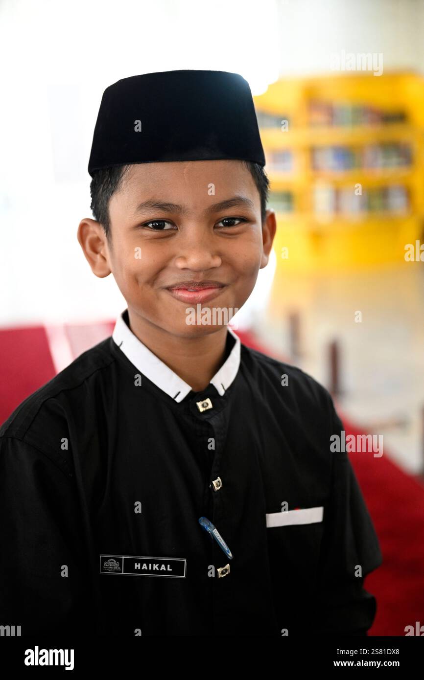 Portrait of a young muslim boy in Makassar,Sulawesi,Indonesia Stock ...