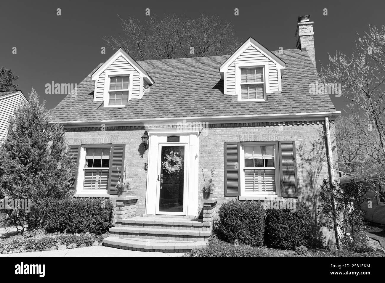 residential building house outdoor. suburban cottage house in ...