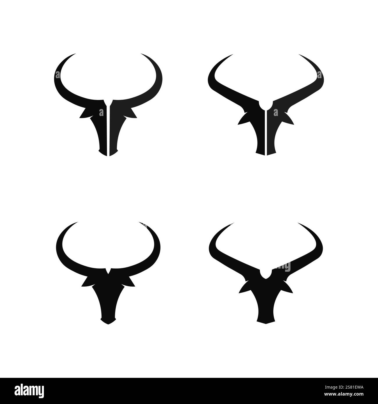 bull and cow logo design icon vector horn animals Stock Vector Image ...