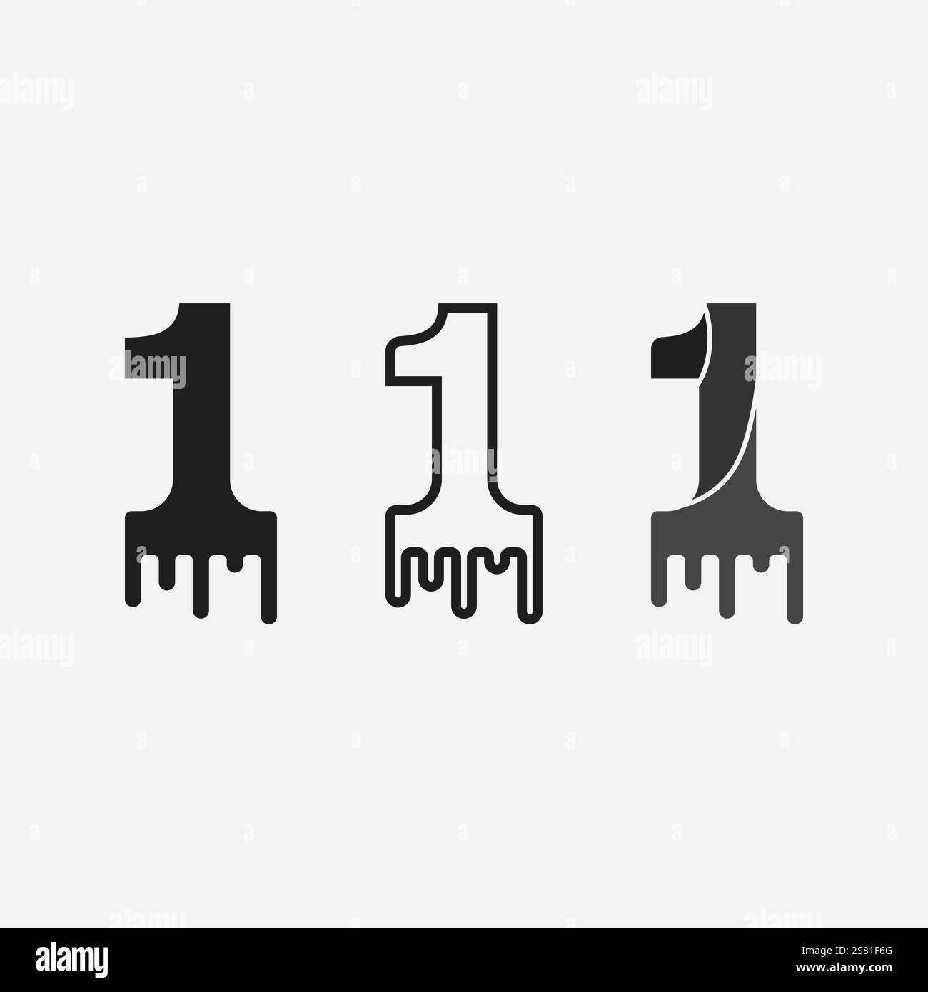 Number one logo and Vector Number design Stock Images Illustration ...