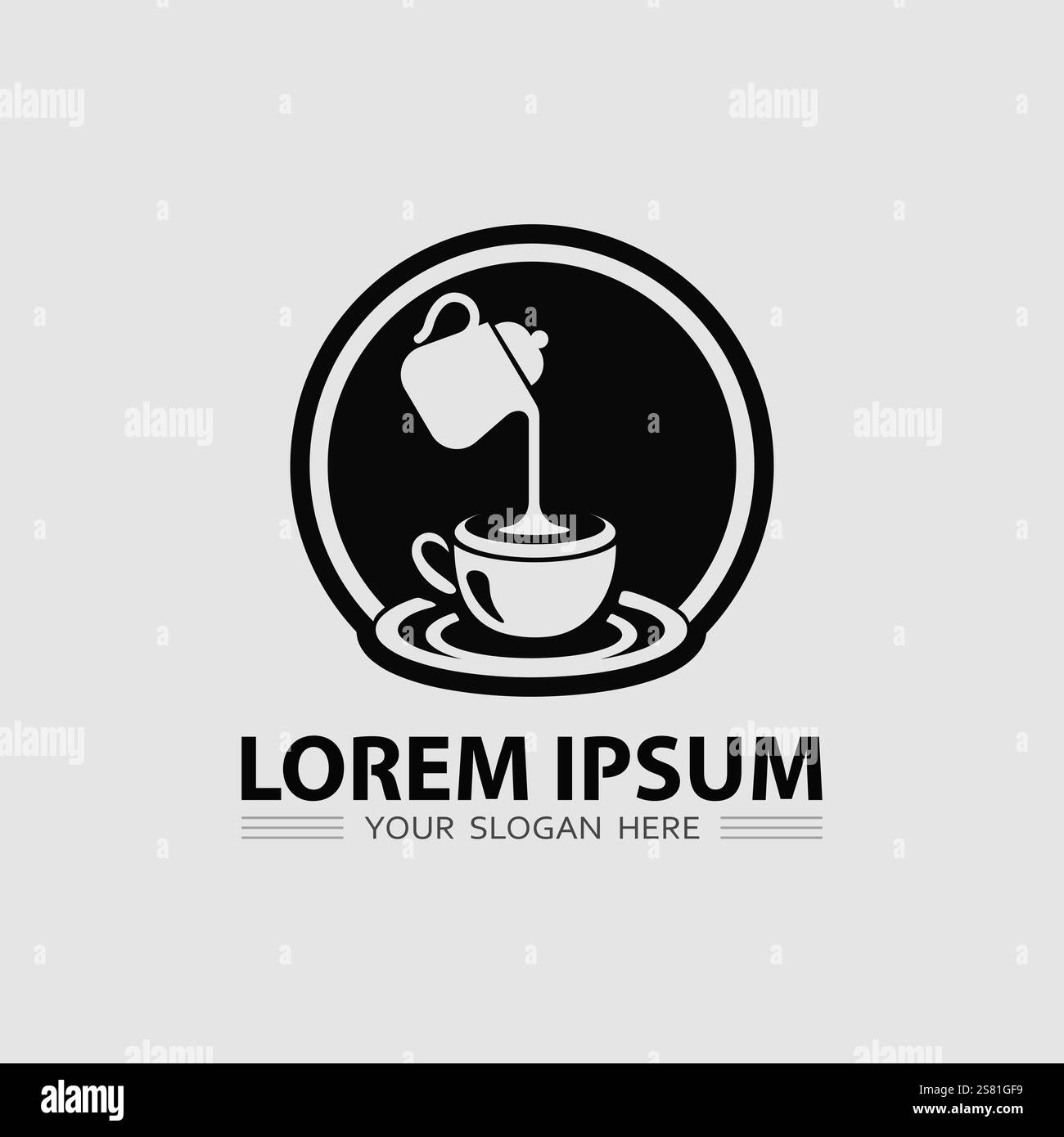 Cafe logo and Coffee logo design cafetarian drink dinner resto Stock ...