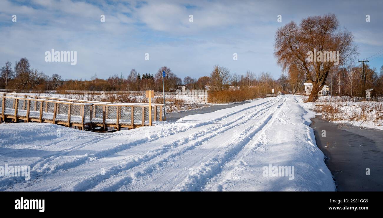 Floodplain meadows by the Svete river in the city of Jelgava. Latvia ...