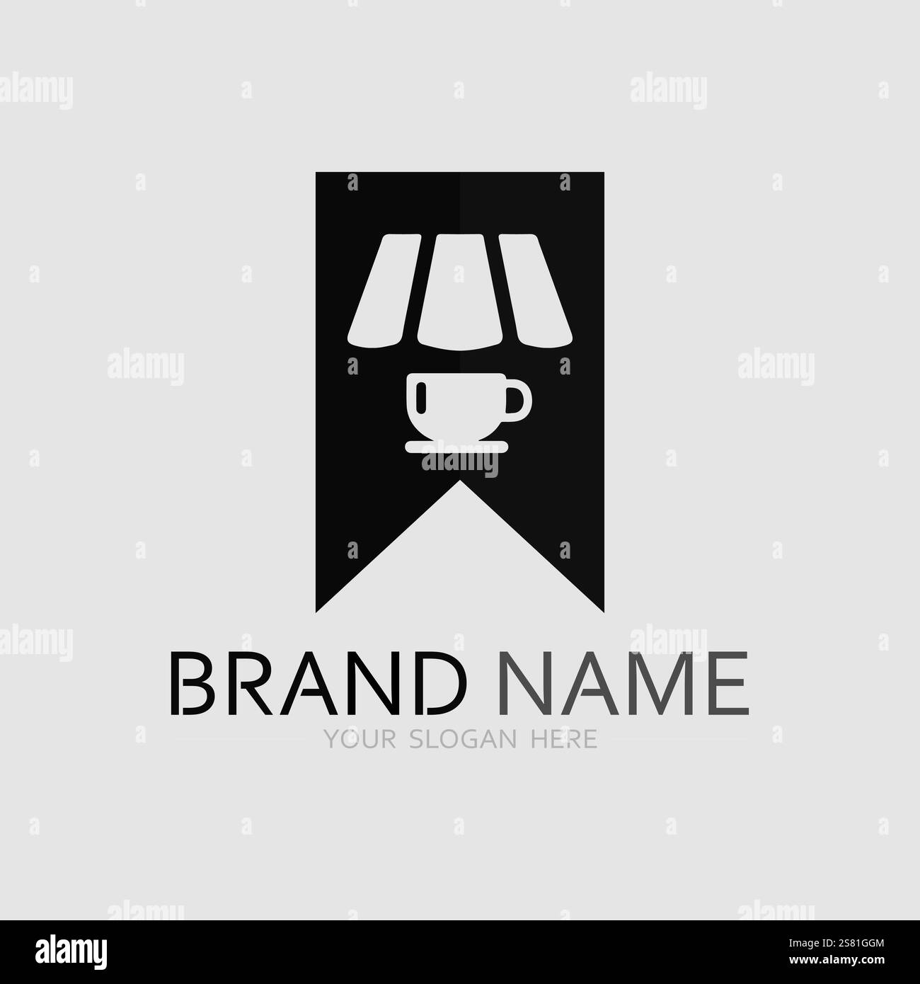 Cafe logo and Coffee logo design cafetarian drink dinner resto Stock ...