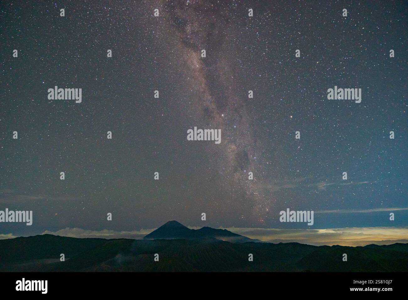 Time lapse The Milky Way spins over Mount Bromo volcanoes. The Milky ...