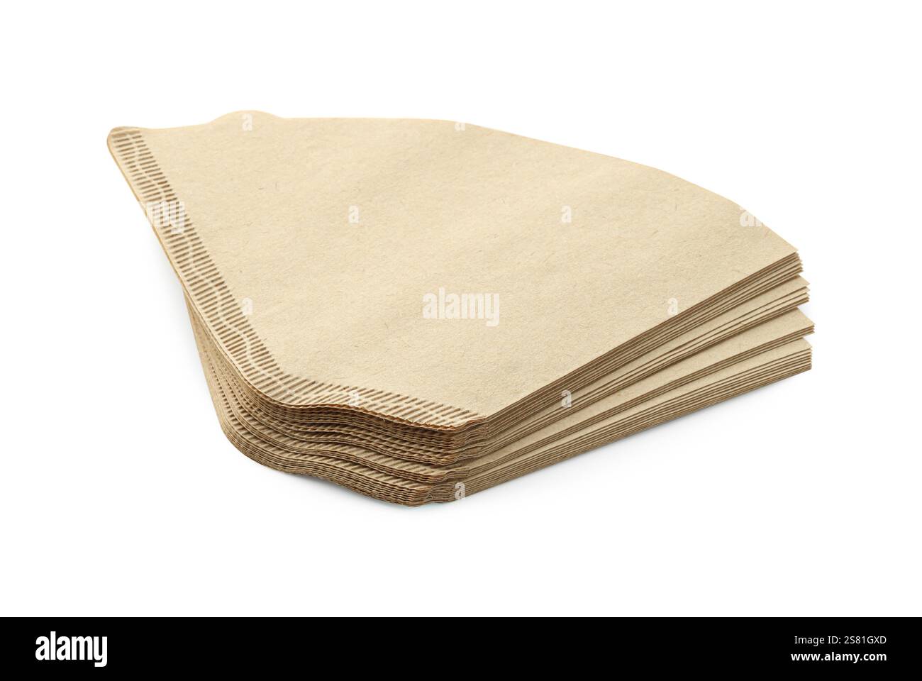 Stack of paper coffee filters isolated on white Stock Photo - Alamy