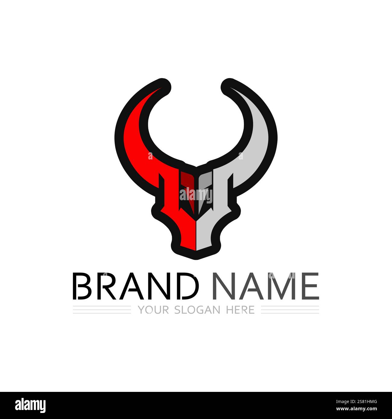 bull and cow logo design icon vector horn animals Stock Vector Image ...