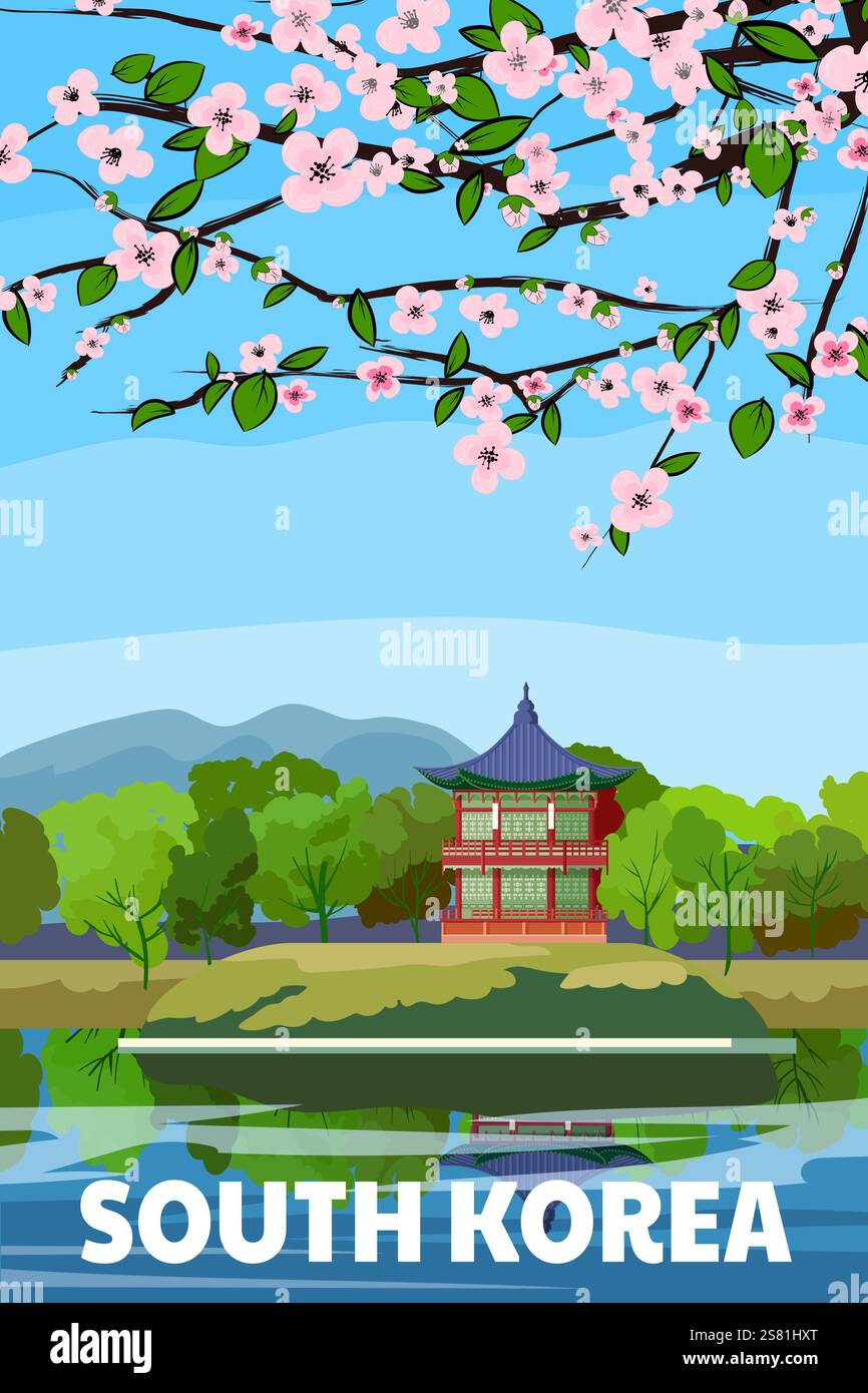 Travel poster South Korea vintage Stock Vector Image & Art - Alamy