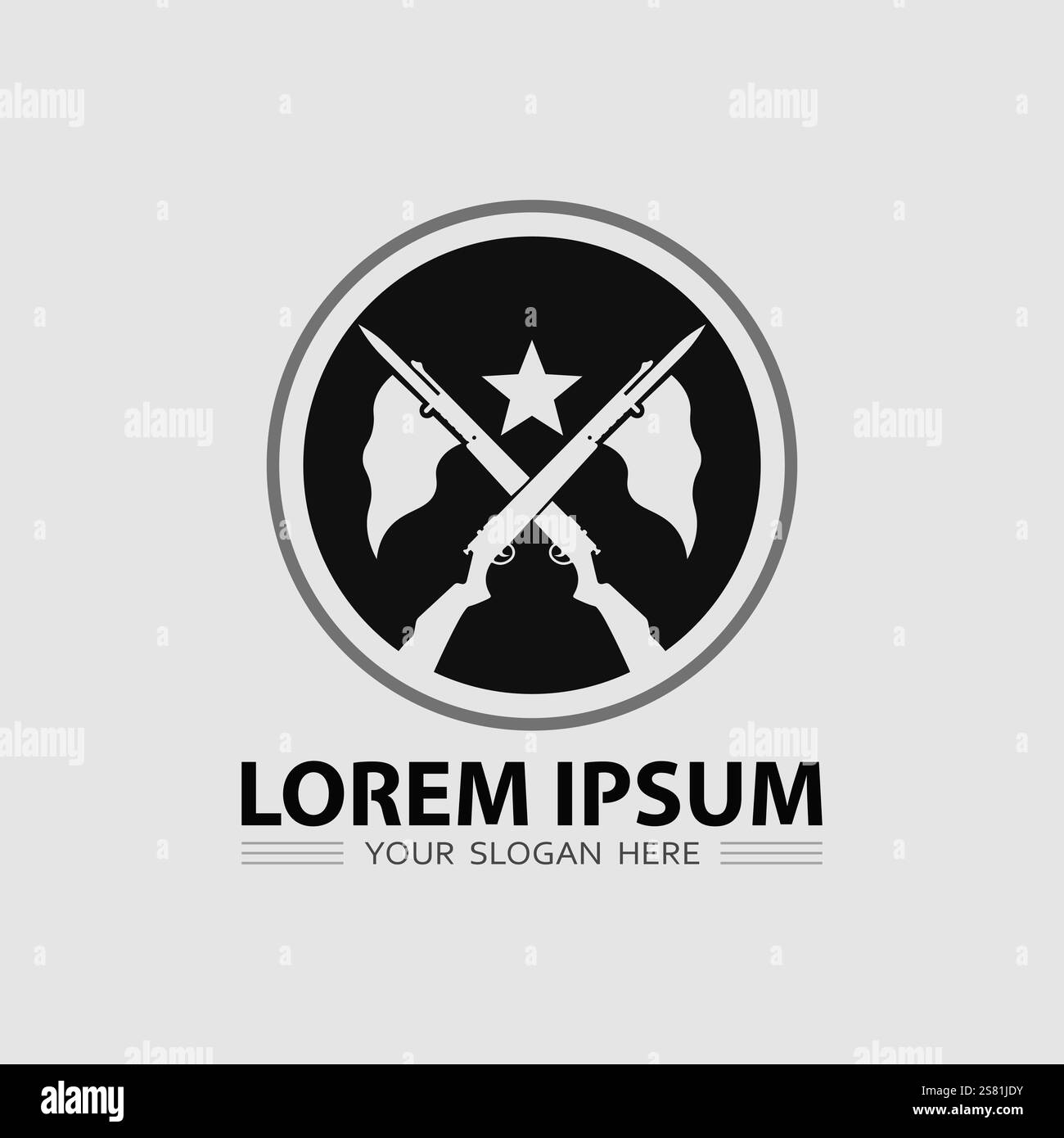 Gun logo icon and tactical design guns vector illustration Stock Vector ...