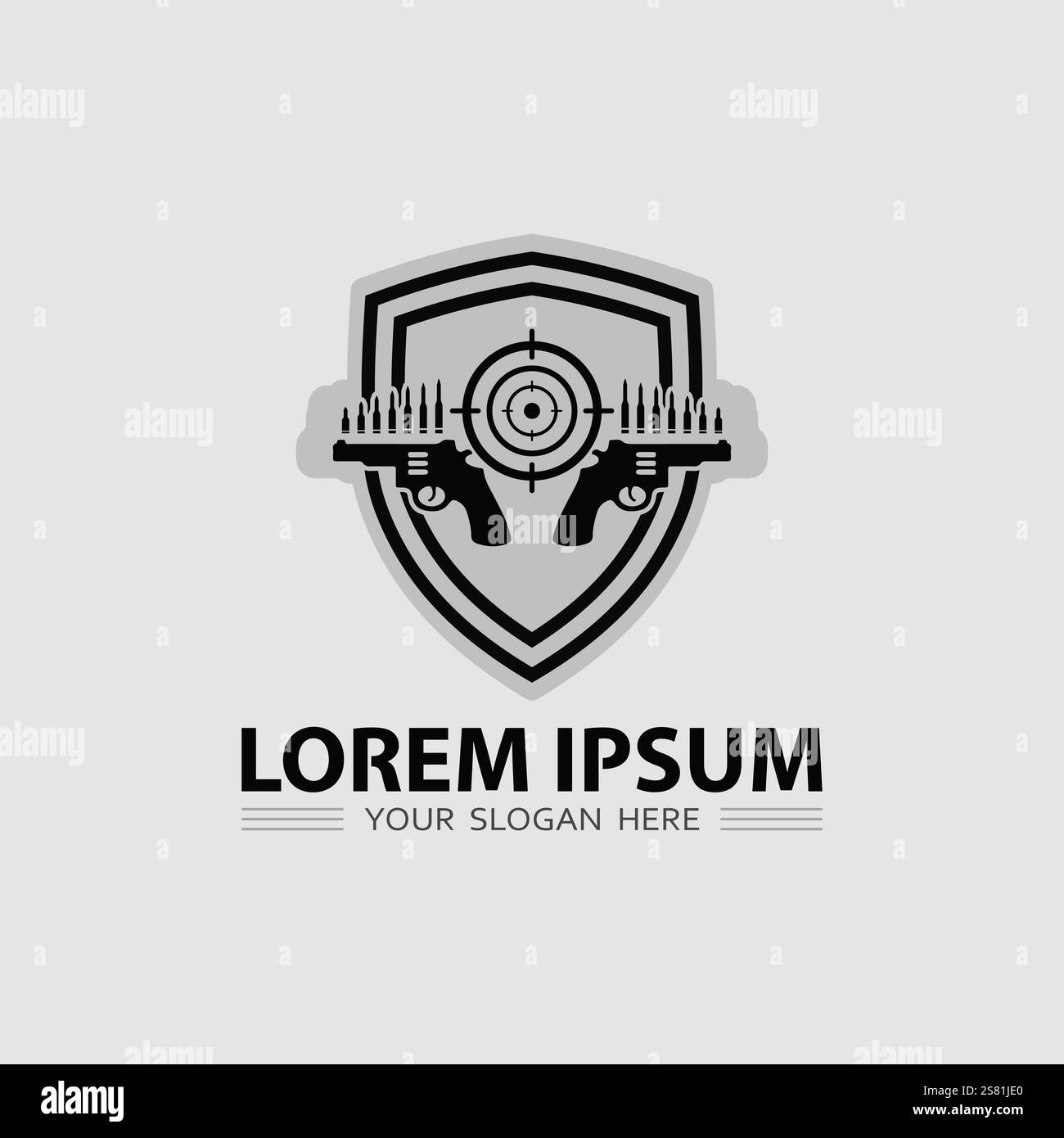 Gun logo icon and tactical design guns vector illustration Stock Vector ...